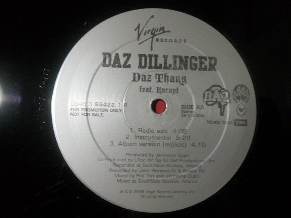 Buy Daz Dillinger Featuring Kurupt : Daz Thang (12", Single, Promo ...
