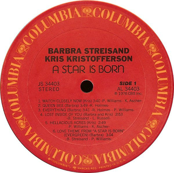 Buy Barbra Streisand, Kris Kristofferson : A Star Is Born (LP, Album ...